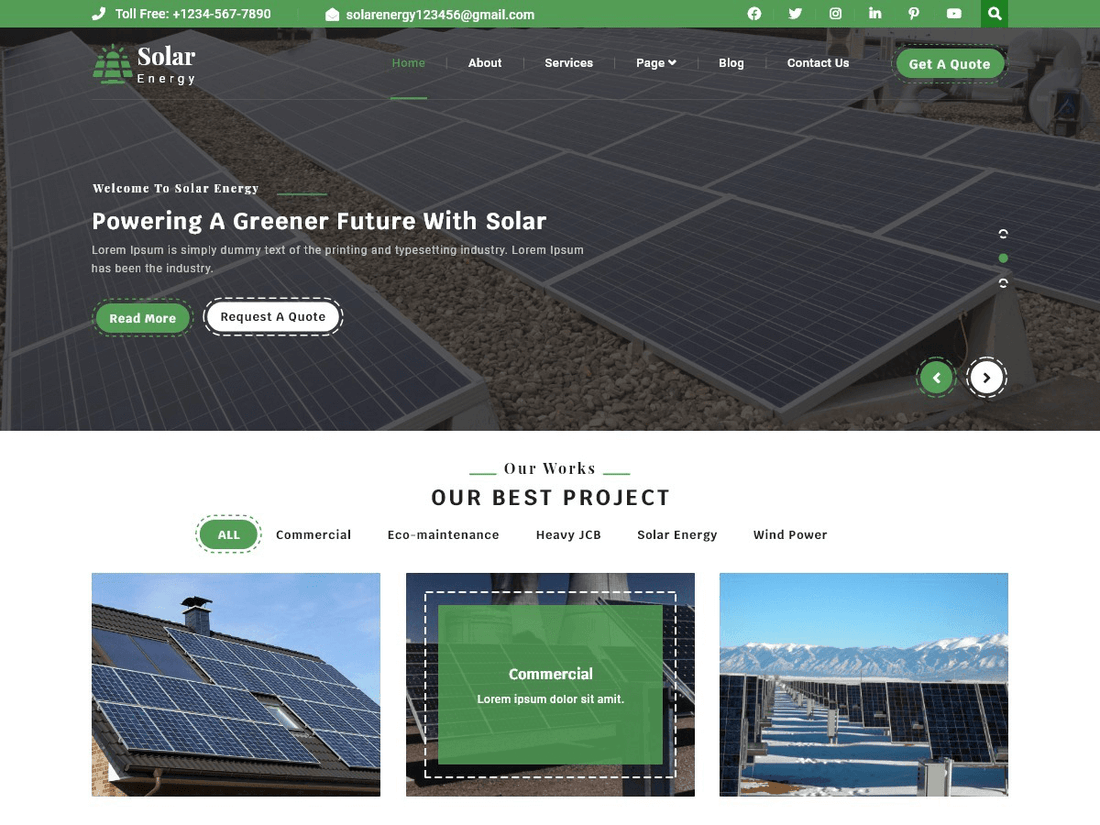 Free Solar WordPress Theme | For Solar Panel Businesses – revolution WP